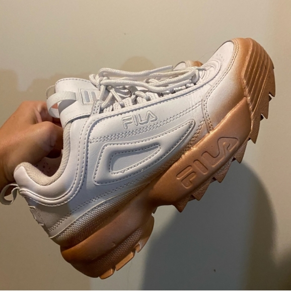Fila | Shoes | Fila Disruptor Rose Gold Chunky Dad Sneakers Vsco | Poshmark